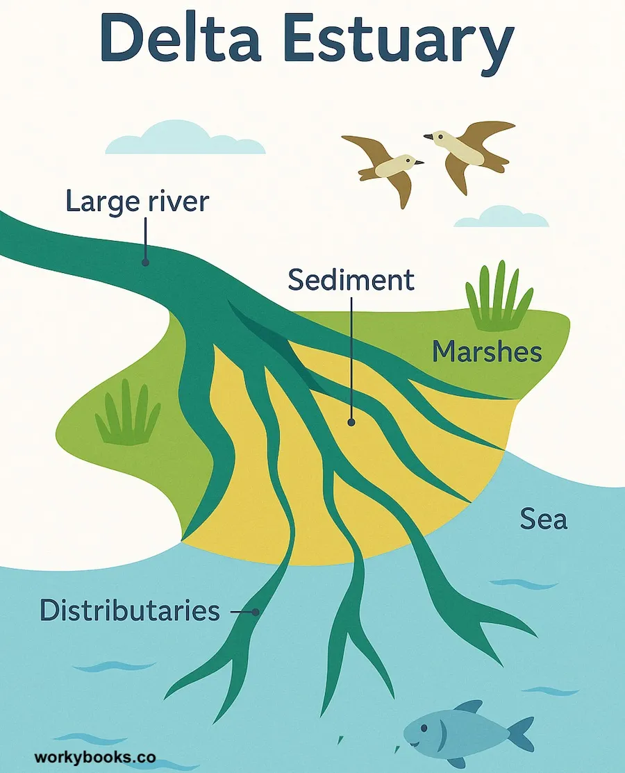 Delta Estuary Example | Interactive | Workybooks - Reading Passage with ...