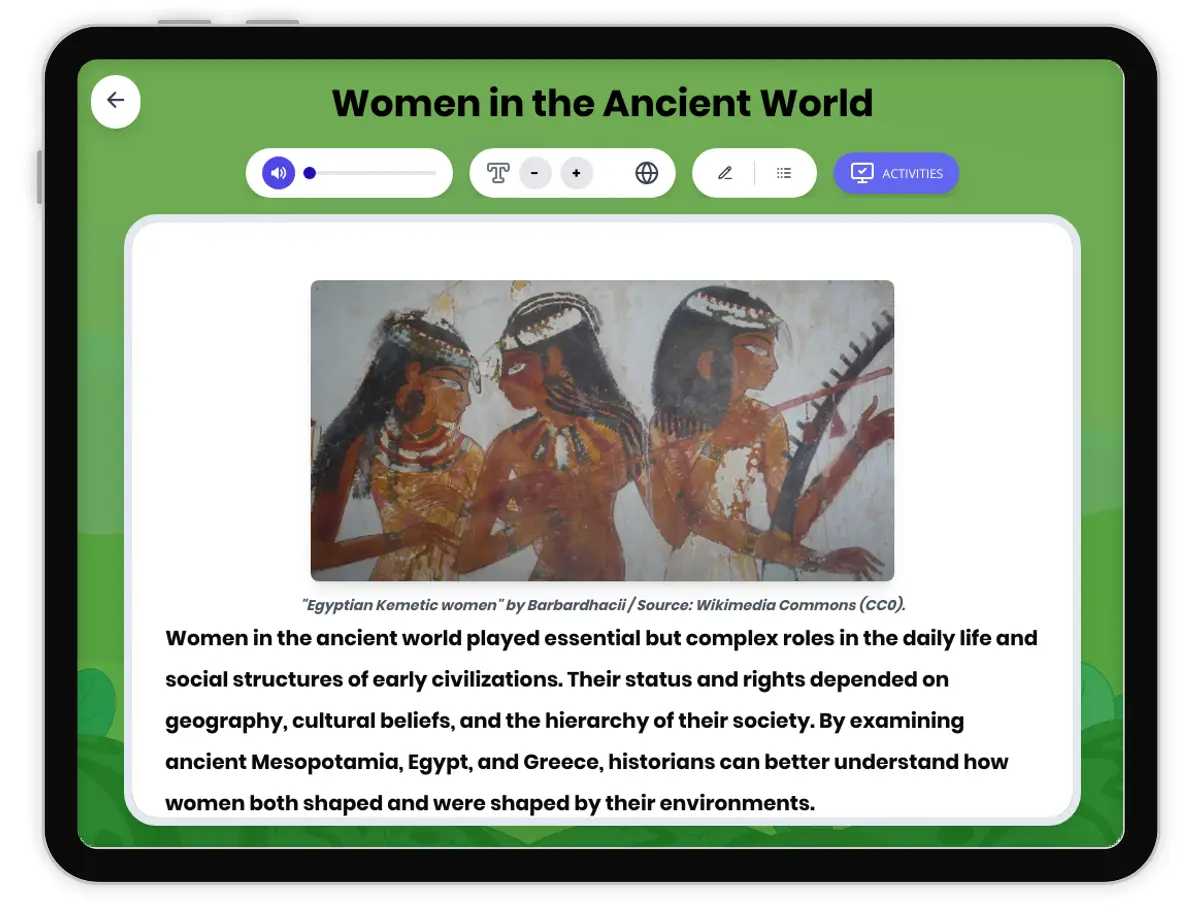 Women in the Ancient World | Ancient History Passage - Reading Passage ...