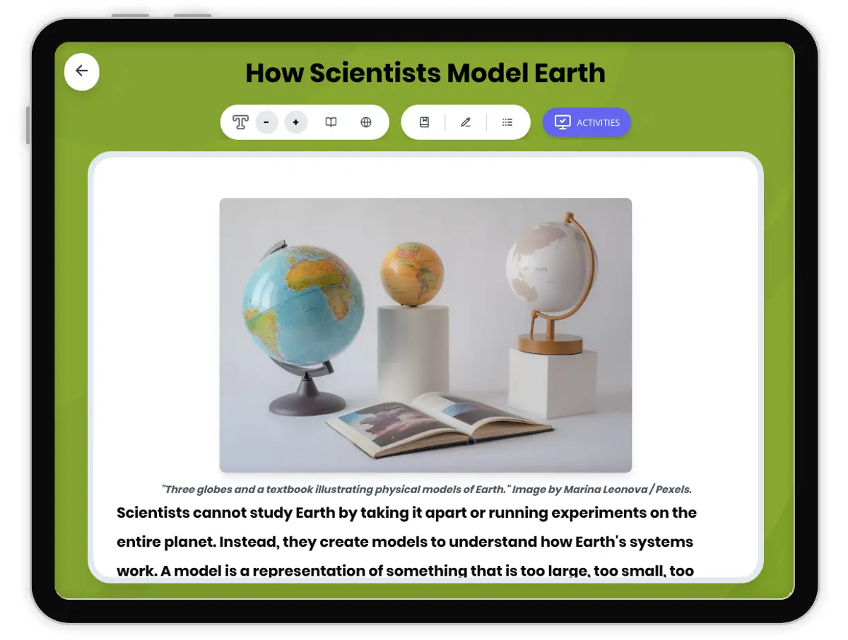 How Scientists Model Earth - Middle School Science Reading Passage ...