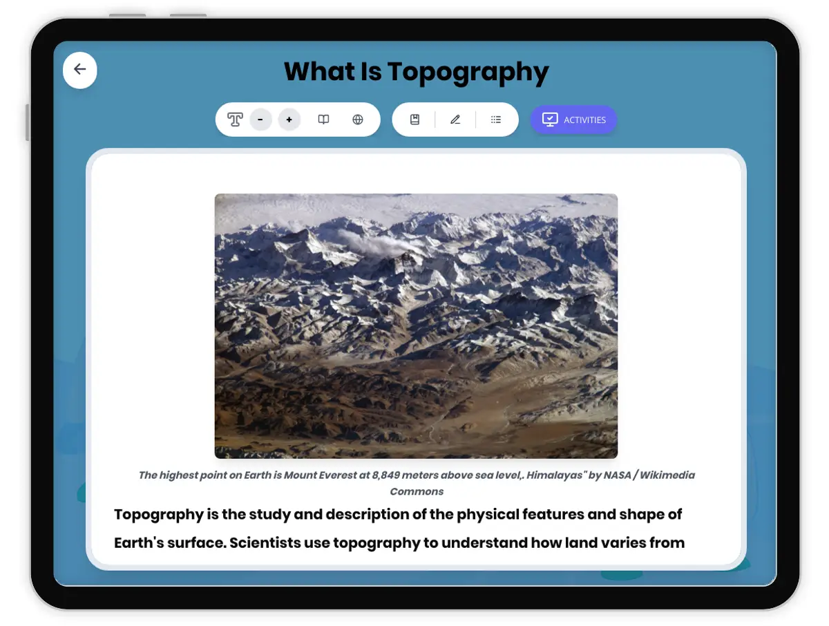 What Is Topography - Middle School Science Reading Passage | Grades 6-8 ...