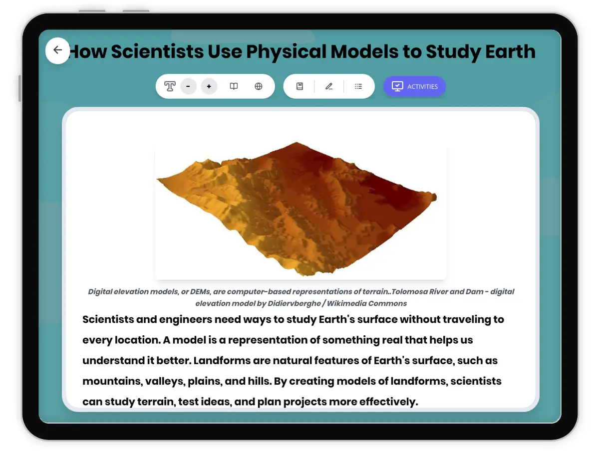 How to Model Landforms - Middle School Science Reading Passage ...